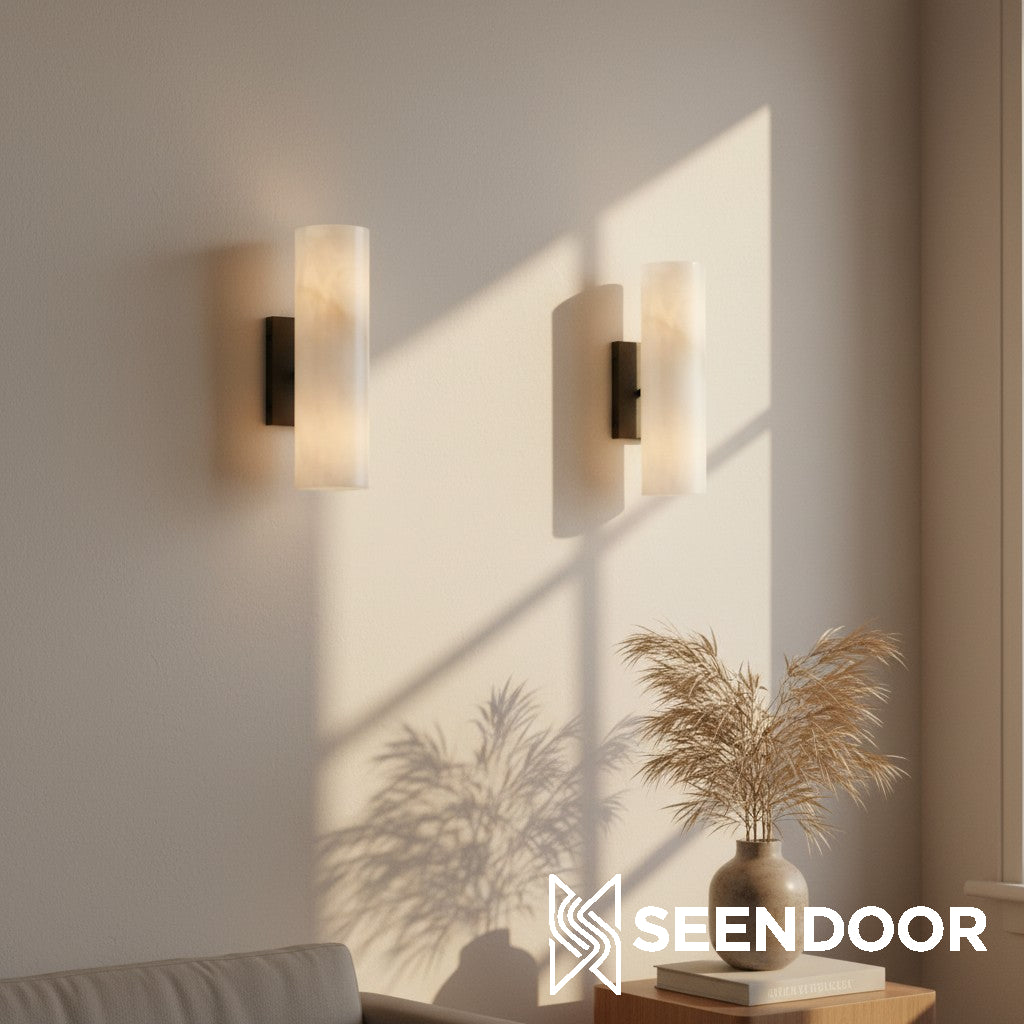 Doran Modern Elegant Alabaster Tube Sconce – Seendoor