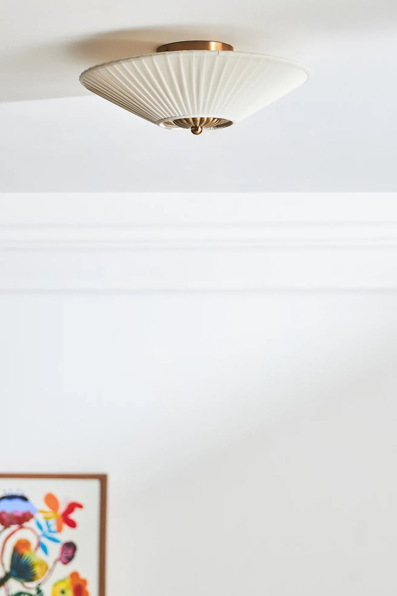 Elumina Silk Semi-Flush Mount - Modern Fabric Ceiling Light Fixture ...